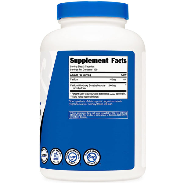 Nutricost HMB ( Beta-Hydroxy Beta-Methylbutyrate ) 1000mg (240 Capsule ...