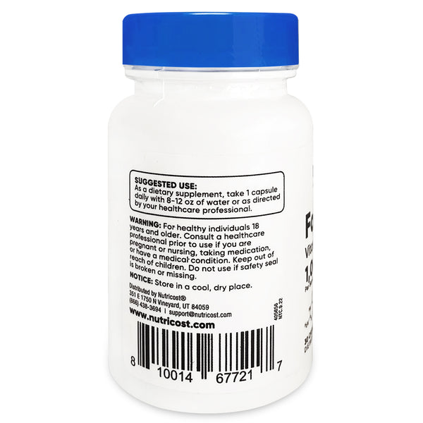 Nutricost Folic Acid With Vitamin B9 1000mcg 30 Capsules – Shopy Catch